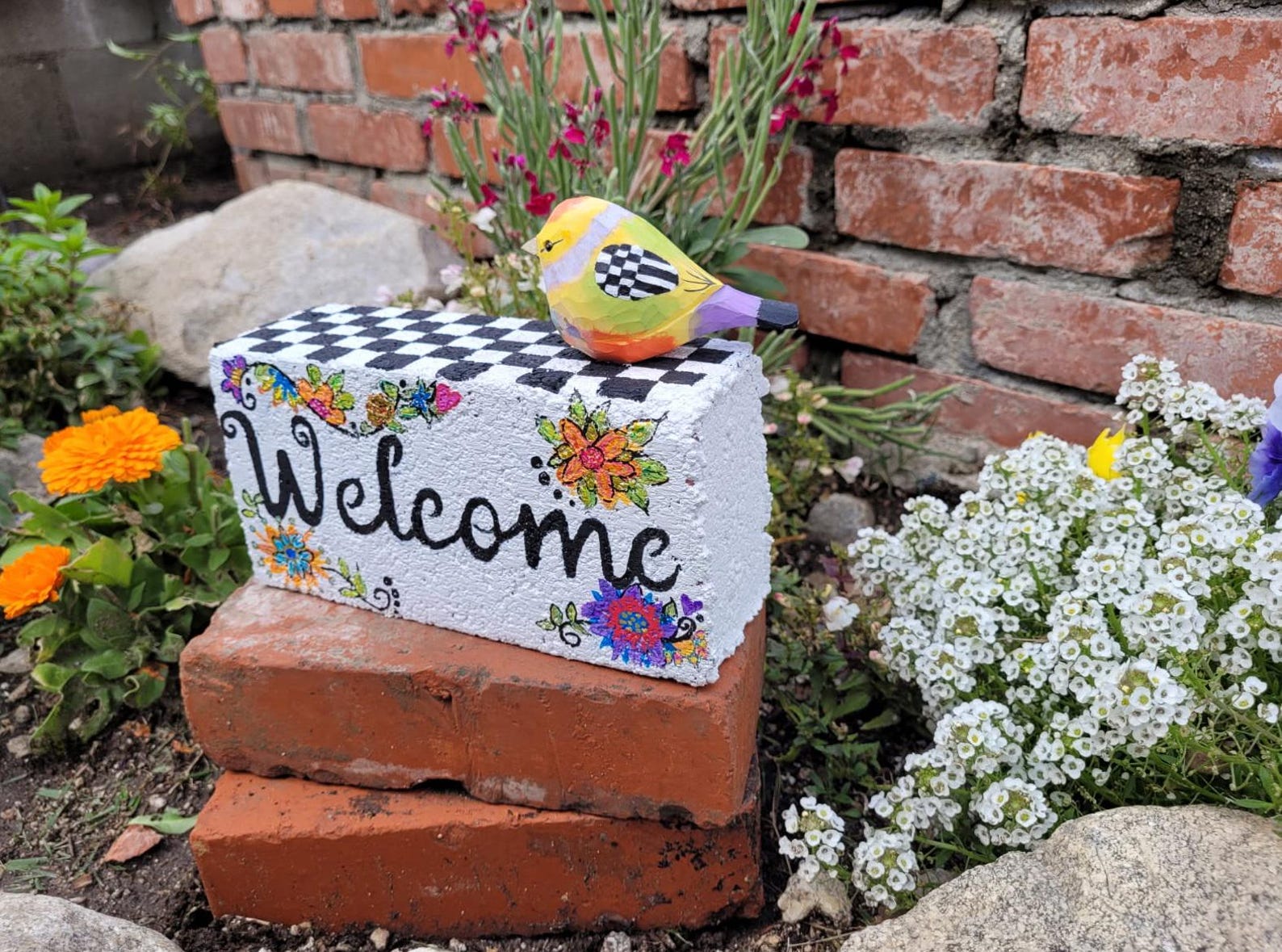 Painted Brick - Welcome - Etsy