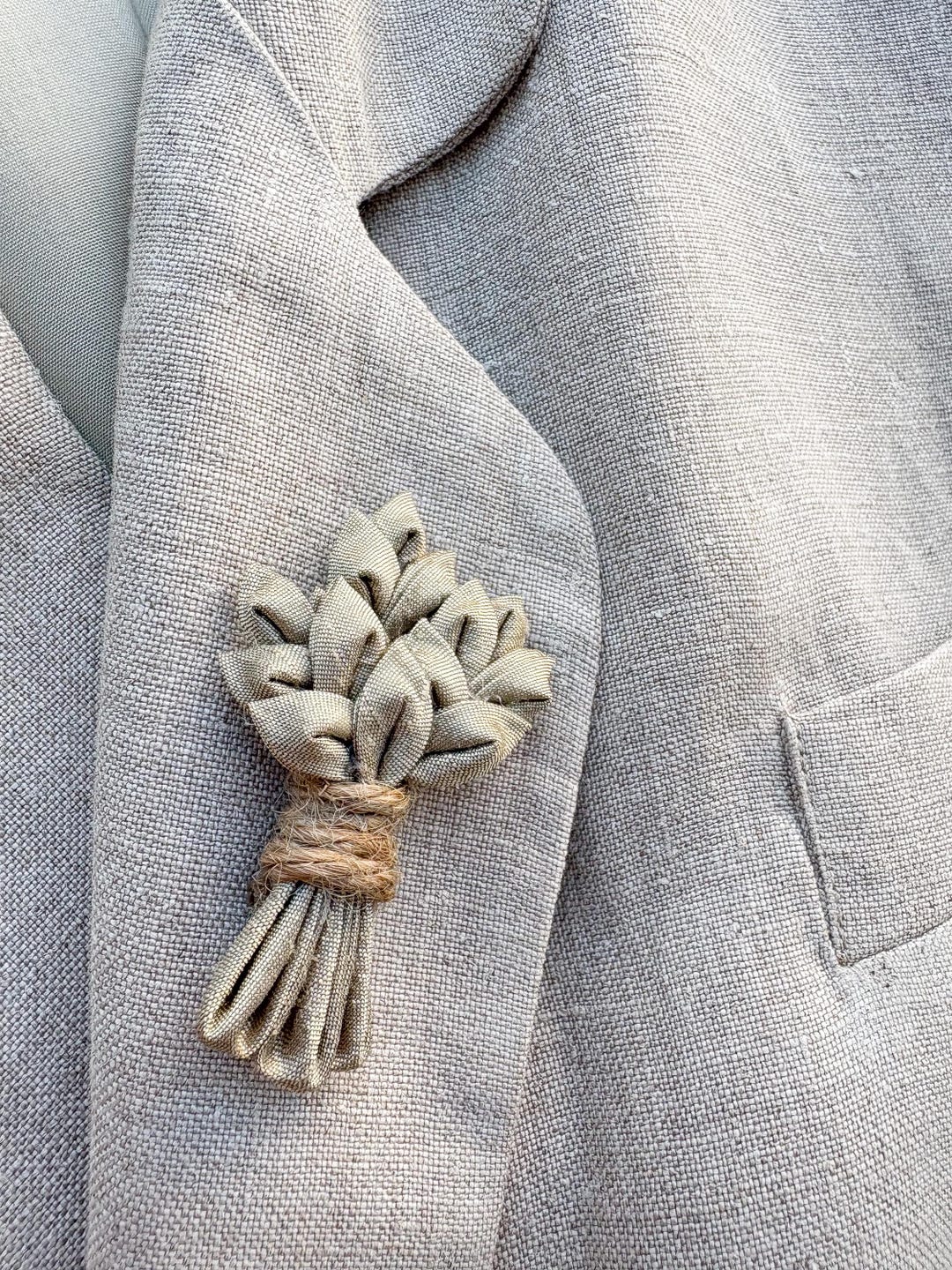 Silk Wheat Lapel Pin - Beige Kanzashi Brooch, Tan Boutonniere - Etsy