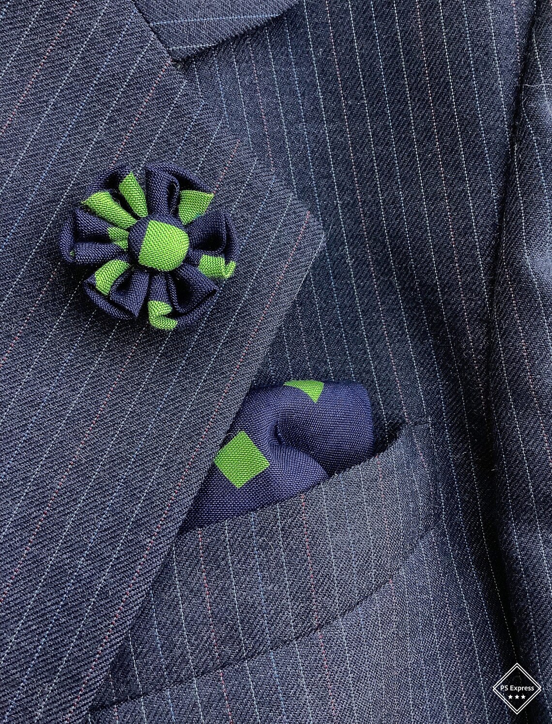 Mens Lapel Pin Flower Lapel Pin Pocket Square Set Blue - Etsy