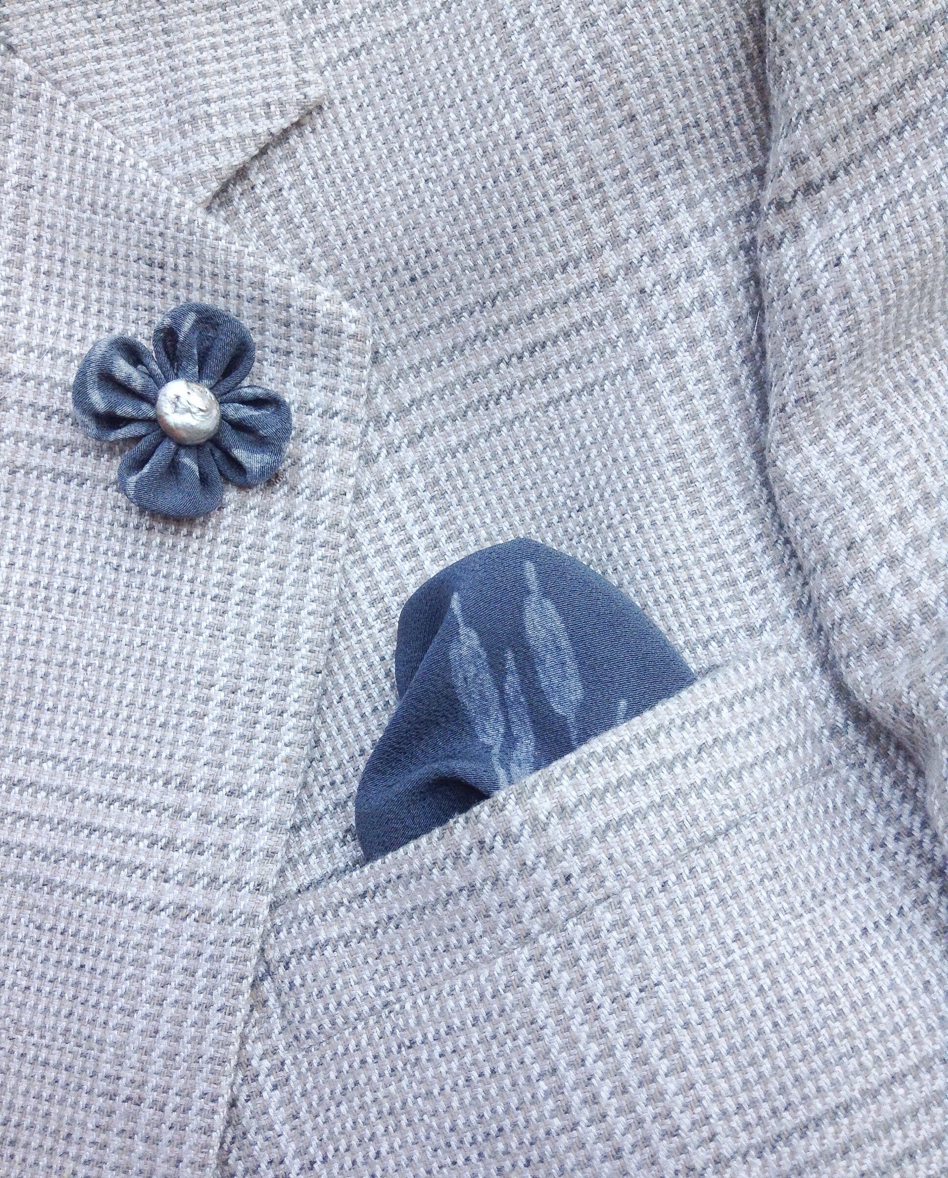 Lapel Pins Mens Lapel Pin Flower Lapel Pin Gray Silk Pocket Etsy