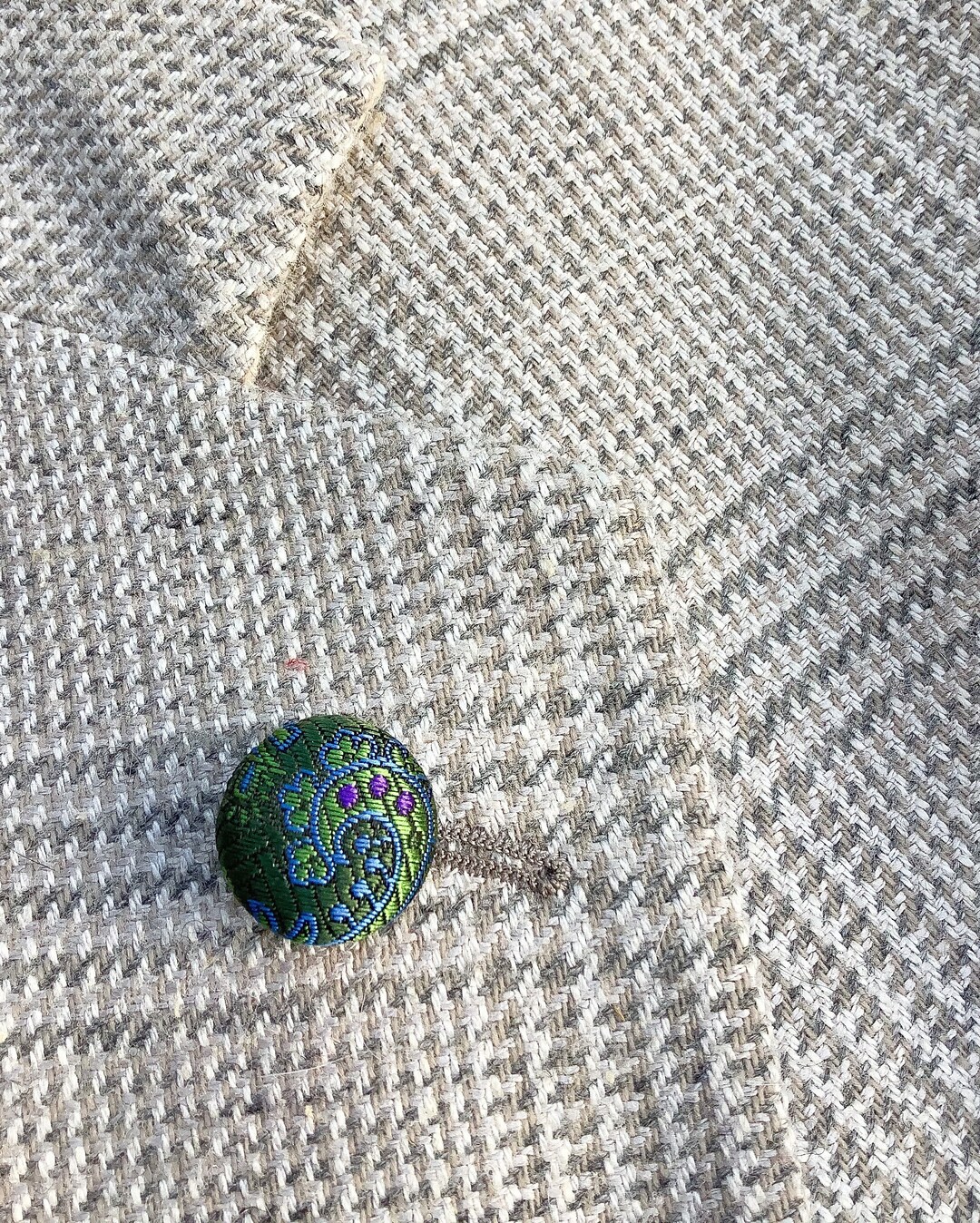 Green Blue Purple Silk Round Lapel Pin Silk Button Lapel Pins Men ...