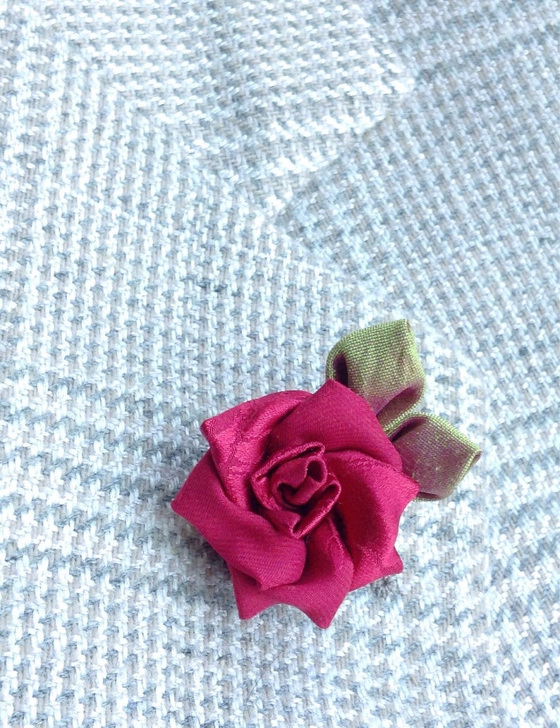 Red Rose Silk Lapel Flower Mens Lapel Pin Flower Lapel Pin - Etsy