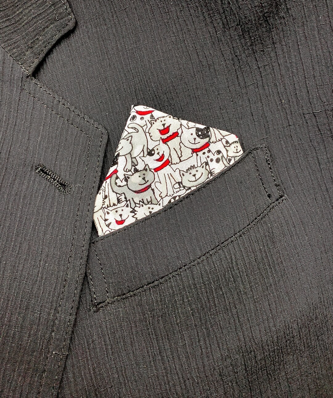 Cat Pocket Square Mens Black White Red Happy Cats Cotton Hanky Custom ...