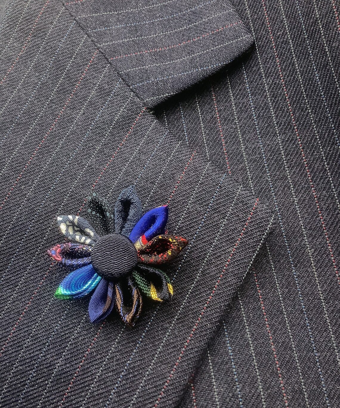 Lapel Pins Mens Lapel Pin Navy Blue Lapel Flower Lapel Pin - Etsy
