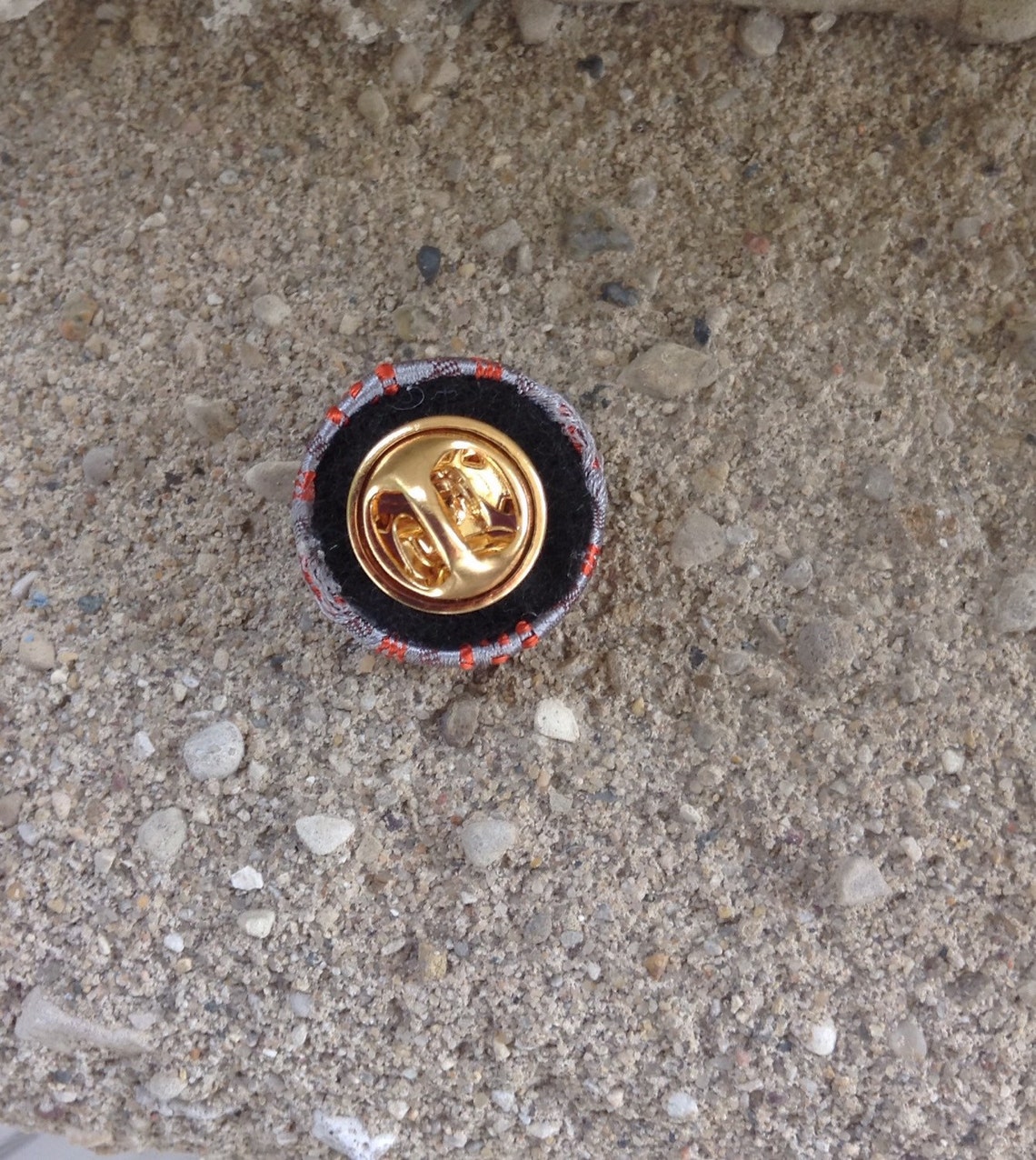 Custom Lapel Pins Mens Lapel Pin Wedding Grey Orange Silk | Etsy