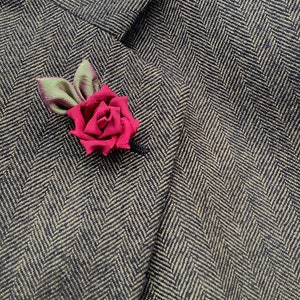 Red Rose Silk Lapel Flower Mens Lapel Pin Flower Lapel Pin Rose ...