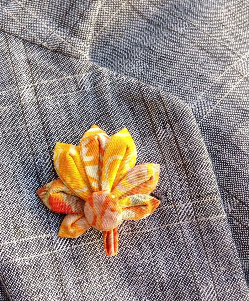 Lapel Pins Mens Lapel Pin Japanese Maple Leaf Orange Boutonniere ...