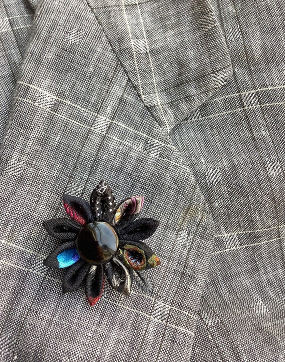 Lapel Pins Mens Lapel Pin Black Lapel Flower Lapel Pin | Etsy