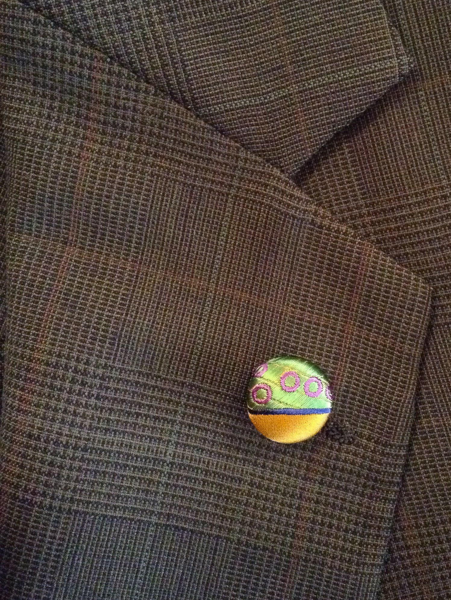 Round Mens Lapel Pin Silk Button Custom Lapel Pins Men Rust | Etsy