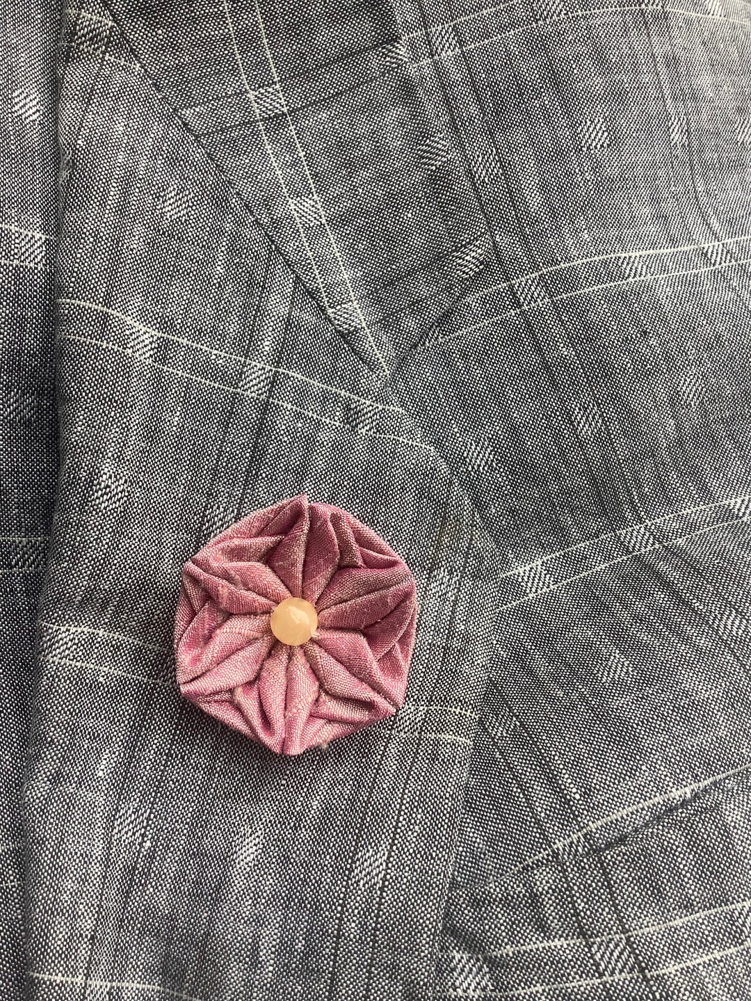 Lapel Pins Mens Lapel Pin Flower Lapel Pin Pink Lapel Flower Kanzashi ...