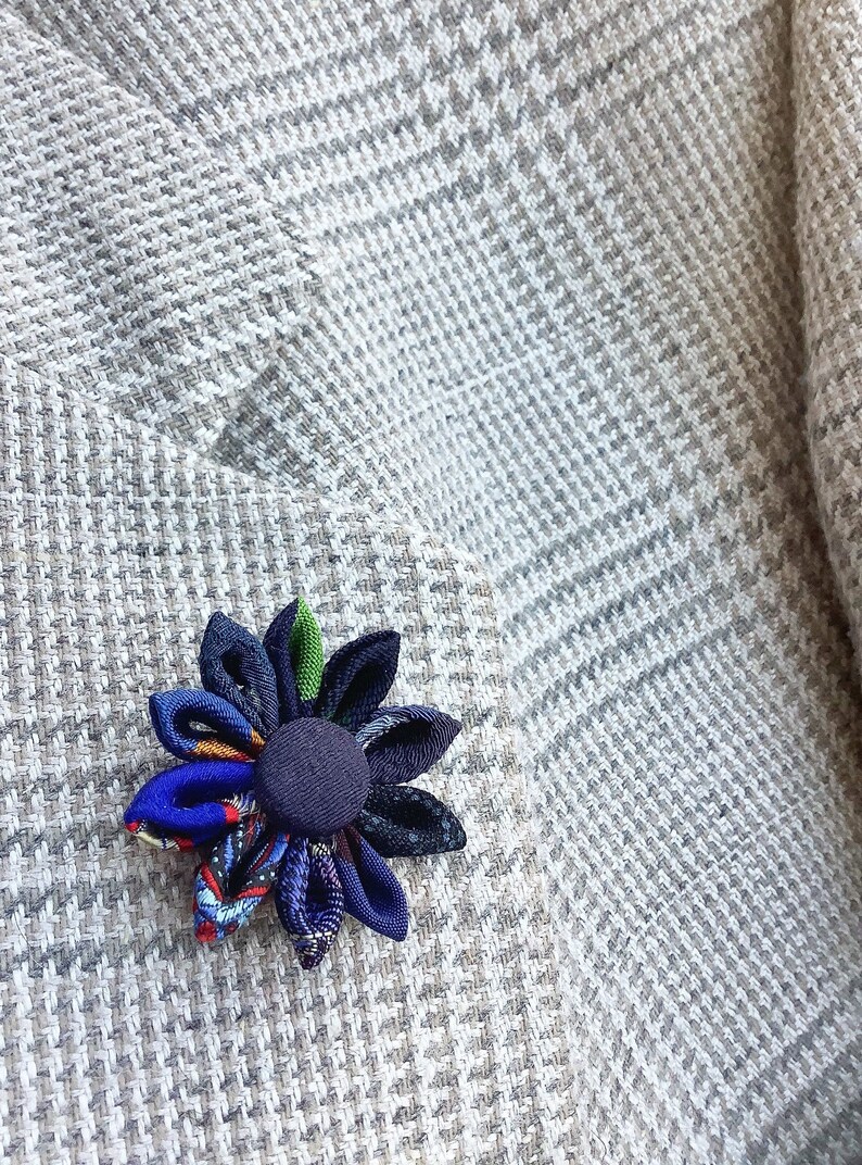 Lapel Pins Mens Lapel Pin Navy Blue Lapel Flower Lapel Pin | Etsy