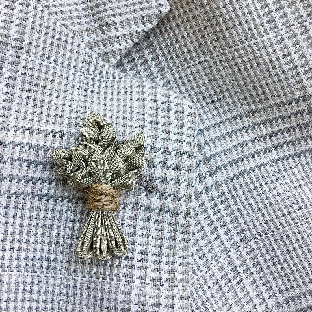 Wheat Lapel Pins Mens Lapel Pin Tan Boutonniere Beige Silk Grain Gifts ...