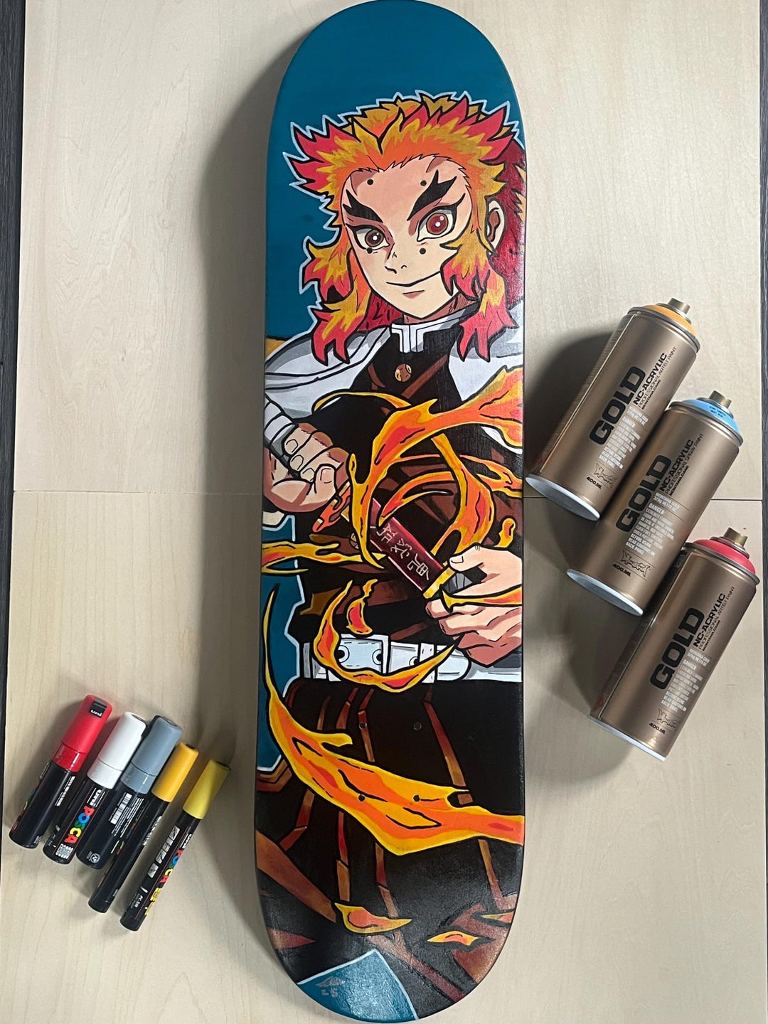 Rengoku - Demon Slayer | Aesthetic Wall Decor | Ornamental Skate Deck ...