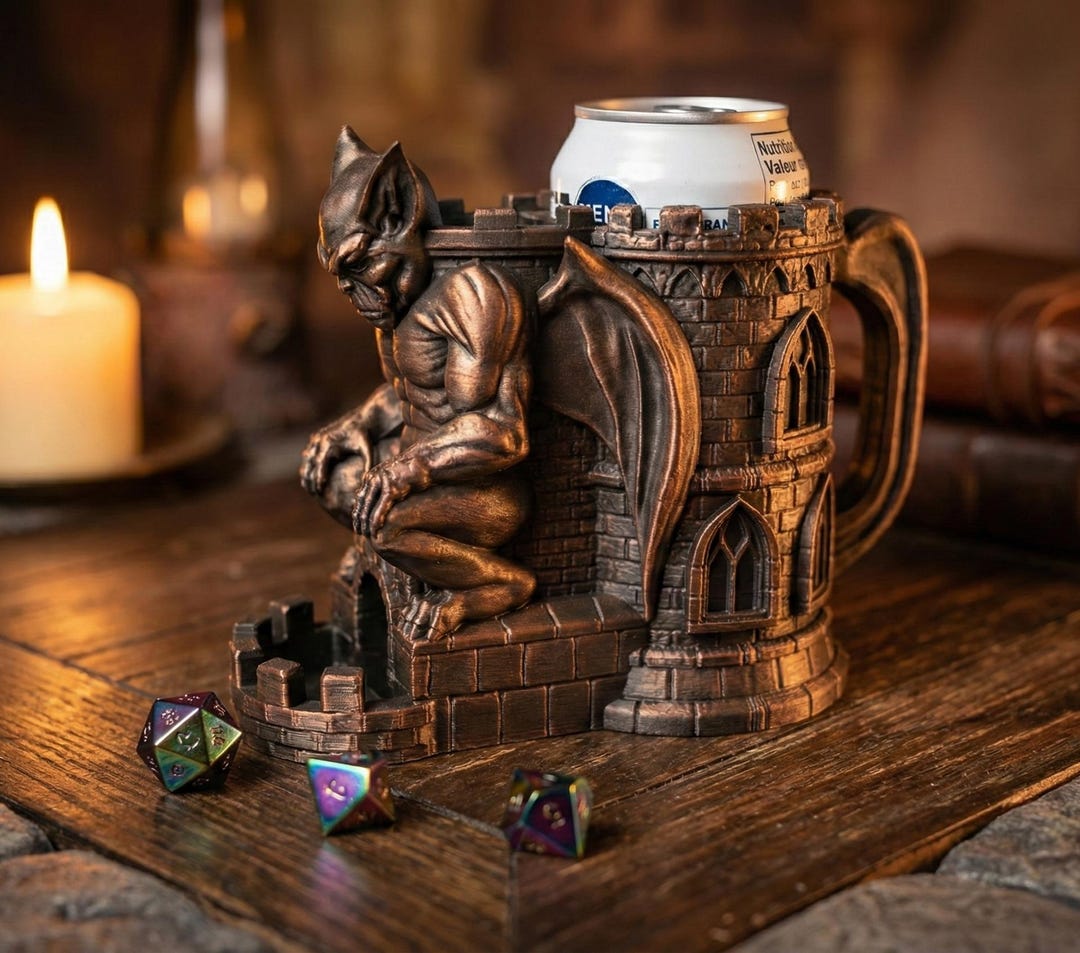 Hand-painted Gargoyle Watchtower Can Holder - Etsy
