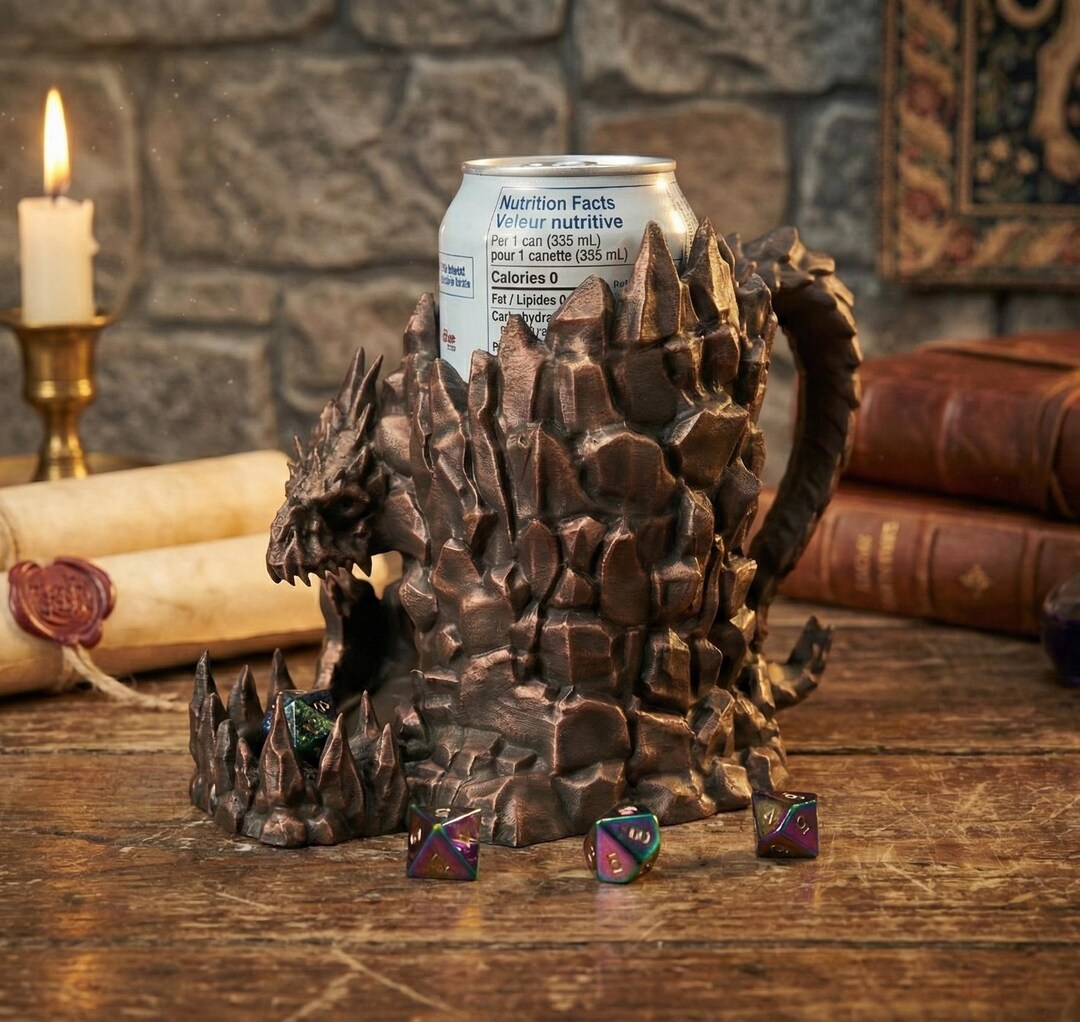 Hand-painted Dragon Maw Can Holder - Etsy