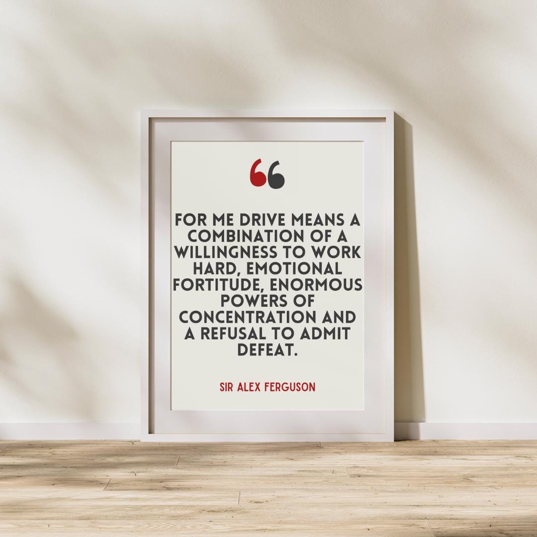 Football Quote Print, Sir Alex Ferguson Print, Gifts for Him, Football ...