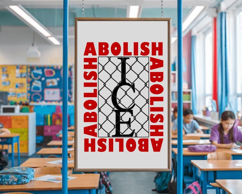 Abolish ICE Protest Art Print | Political Activist Decor (digital ...