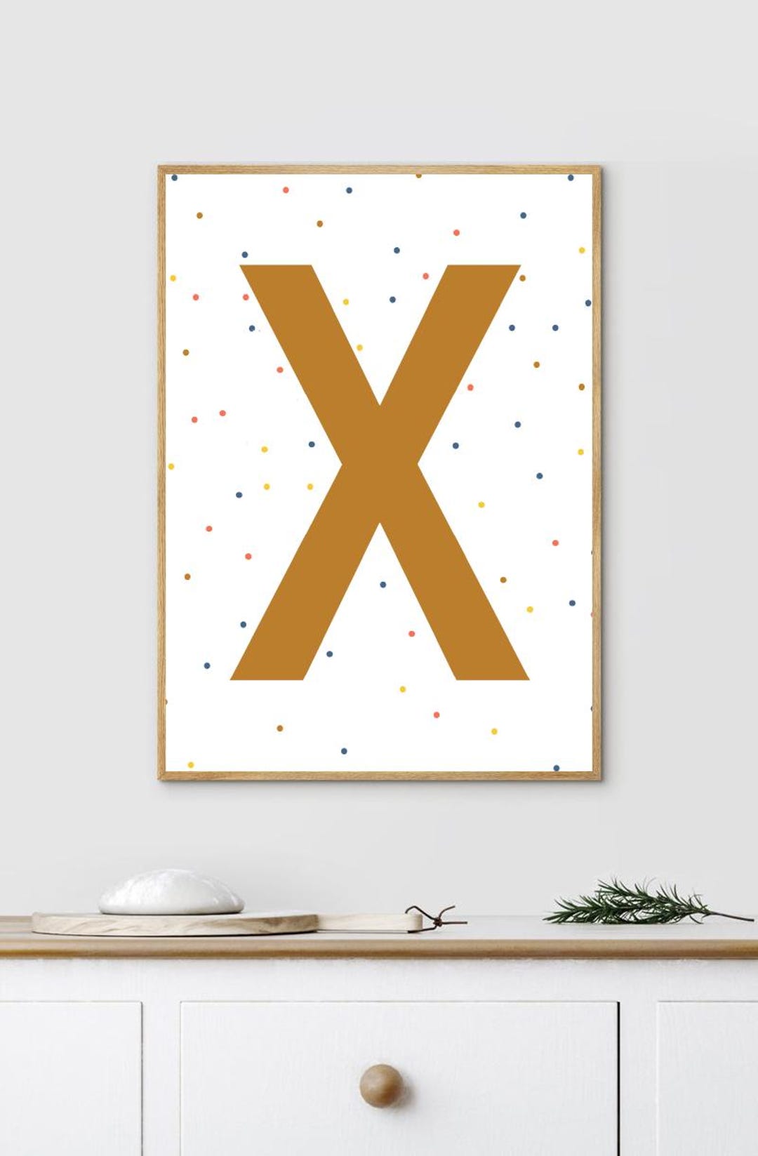 Fun Alphabet Dots Wall Art | Personalized Initial Print | Kids Room ...