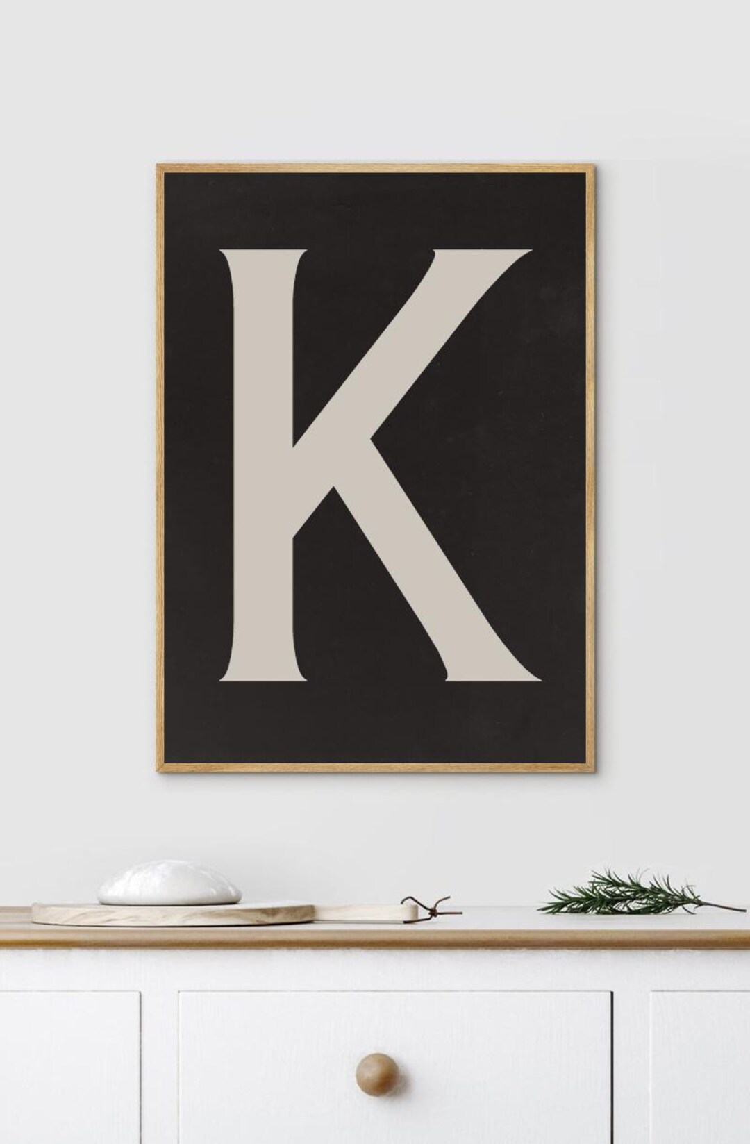 Sleek Letter Design | Digital Printable Wall Art | Personalized Initial ...