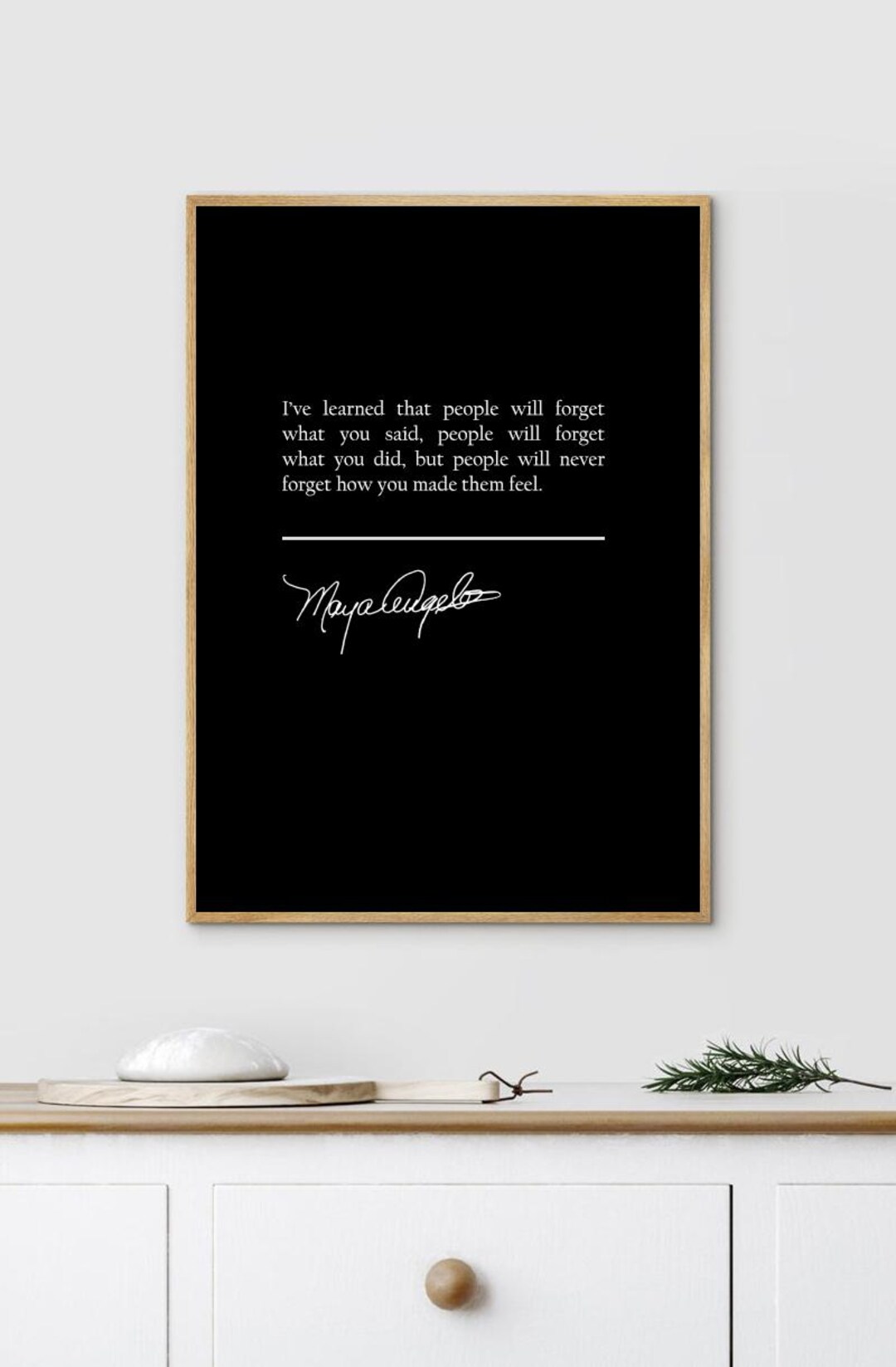 Maya Angelou Wall Art Quote | Quote Art | Typography Print | Black and ...