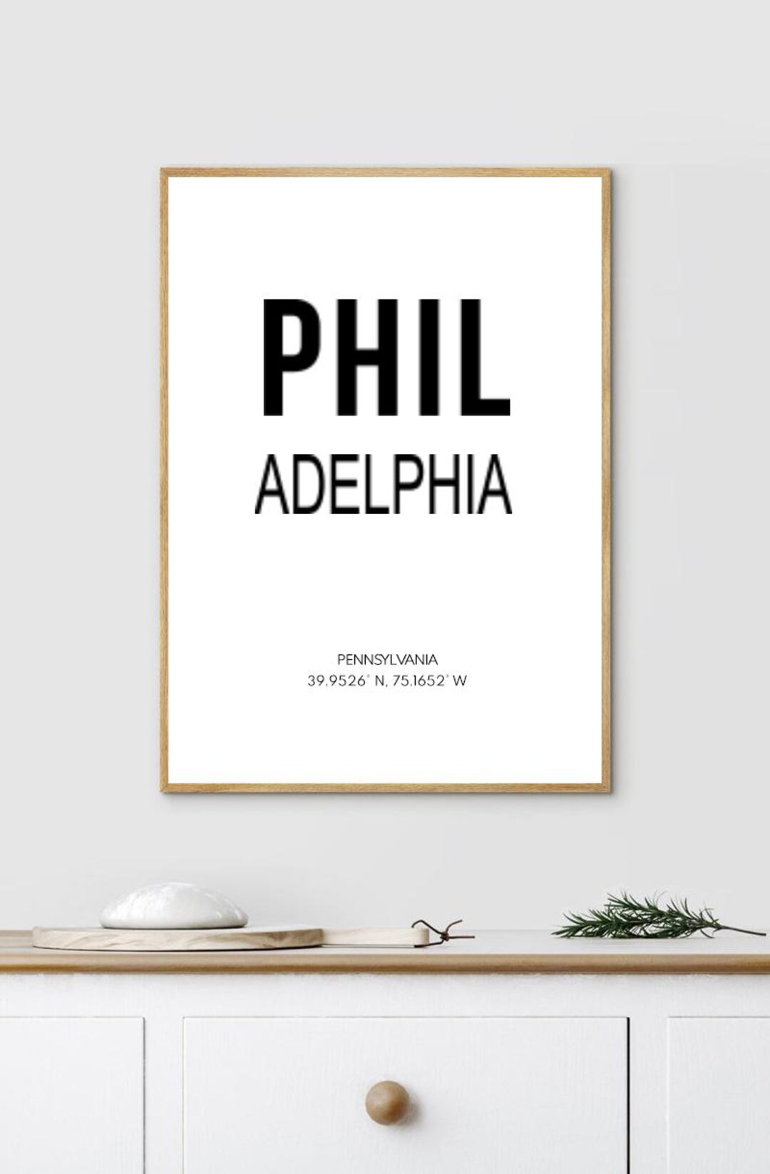 Philadelphia PA Coordinates Print | Coordinates Sign | Latitude ...