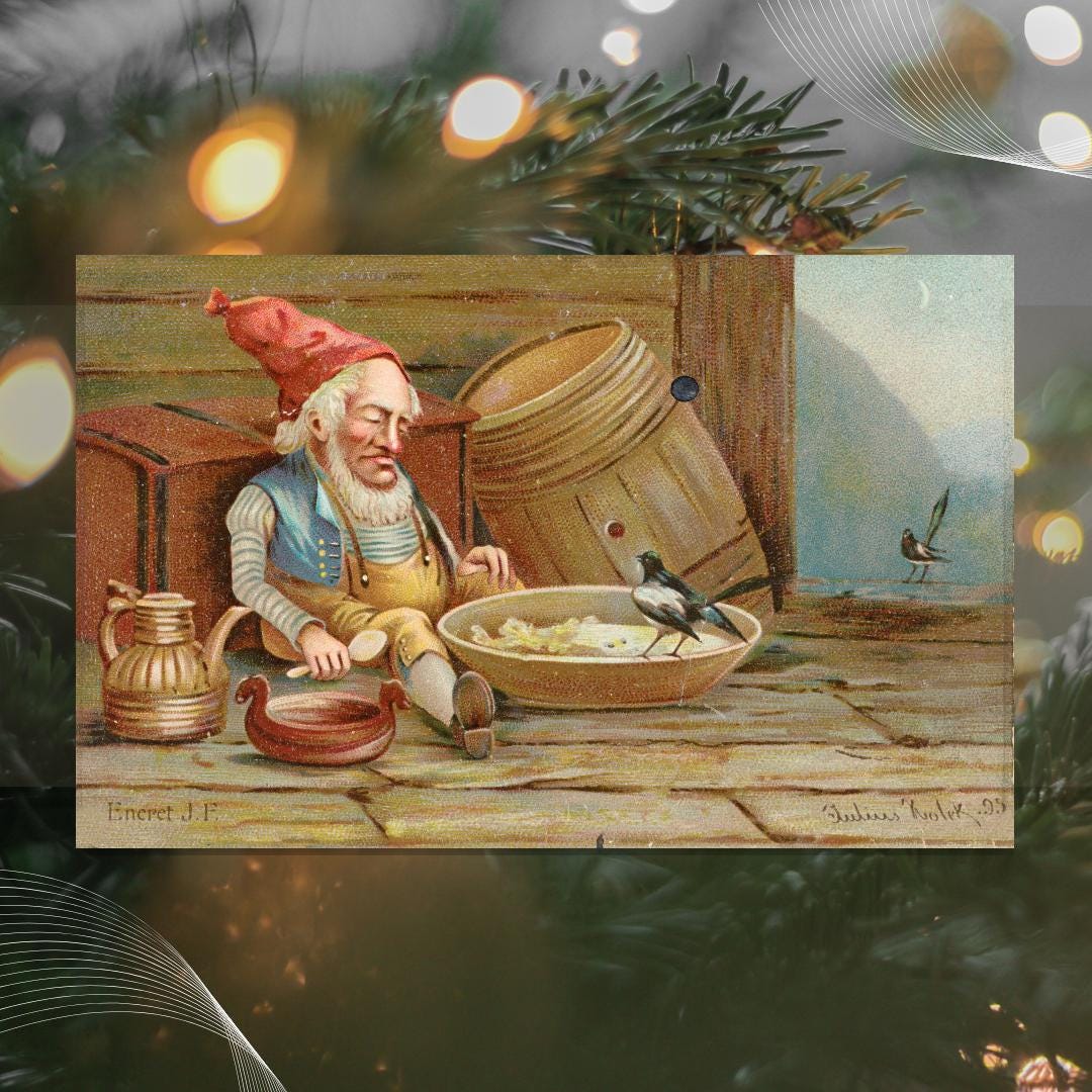 Scandinavian Gnome With Porridge - Digital Print - Instant Download ...