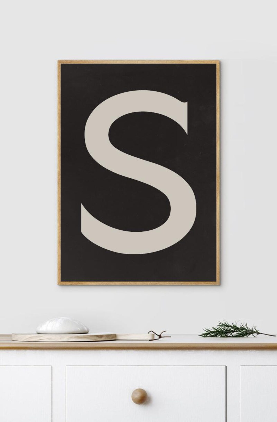Sleek Letter Design | Digital Printable Wall Art | Personalized Initial ...