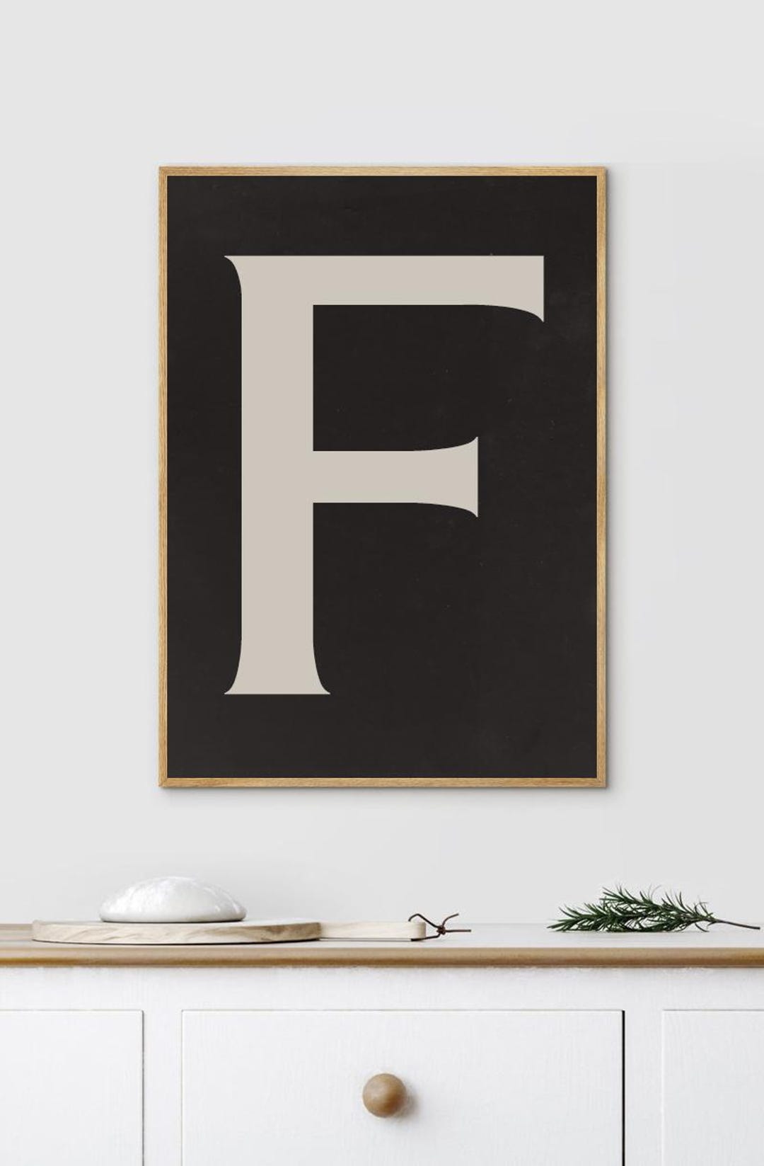 Letter F Print A-Z Wall Print Letters Initial Modern Digital Print ...