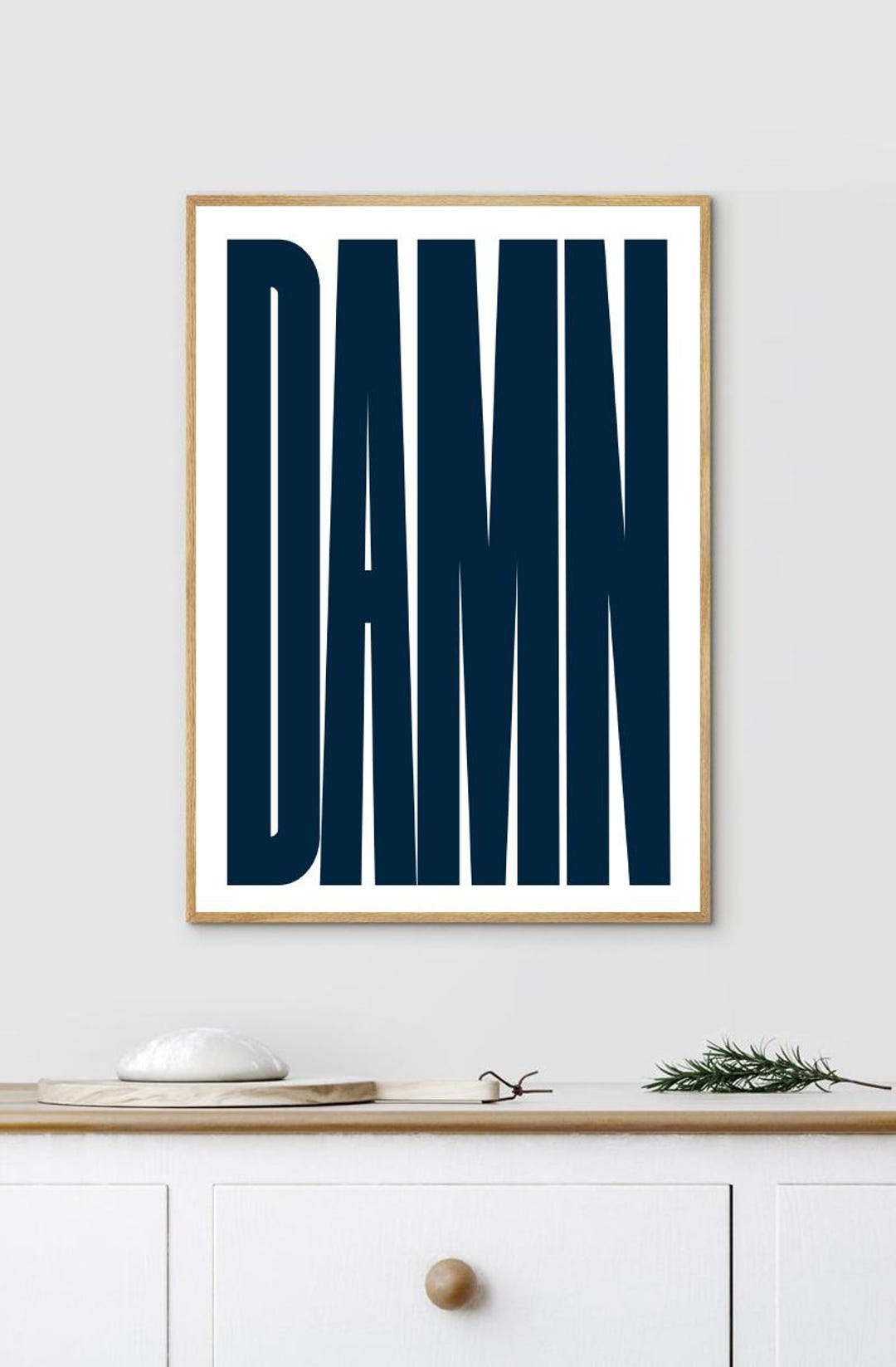 DAMN | Dark Blue | Damn Poster | Statement Art | Large Print ...
