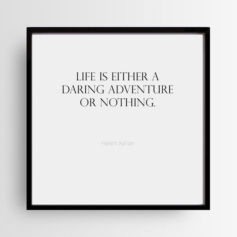 Helen Keller Quote Poster | Inspirational Wall Art | Adventure ...