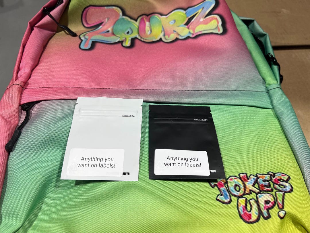 Custom 1g Mylar Bags W/ Labels – Matte 2x1 Stickers – Black or White ...