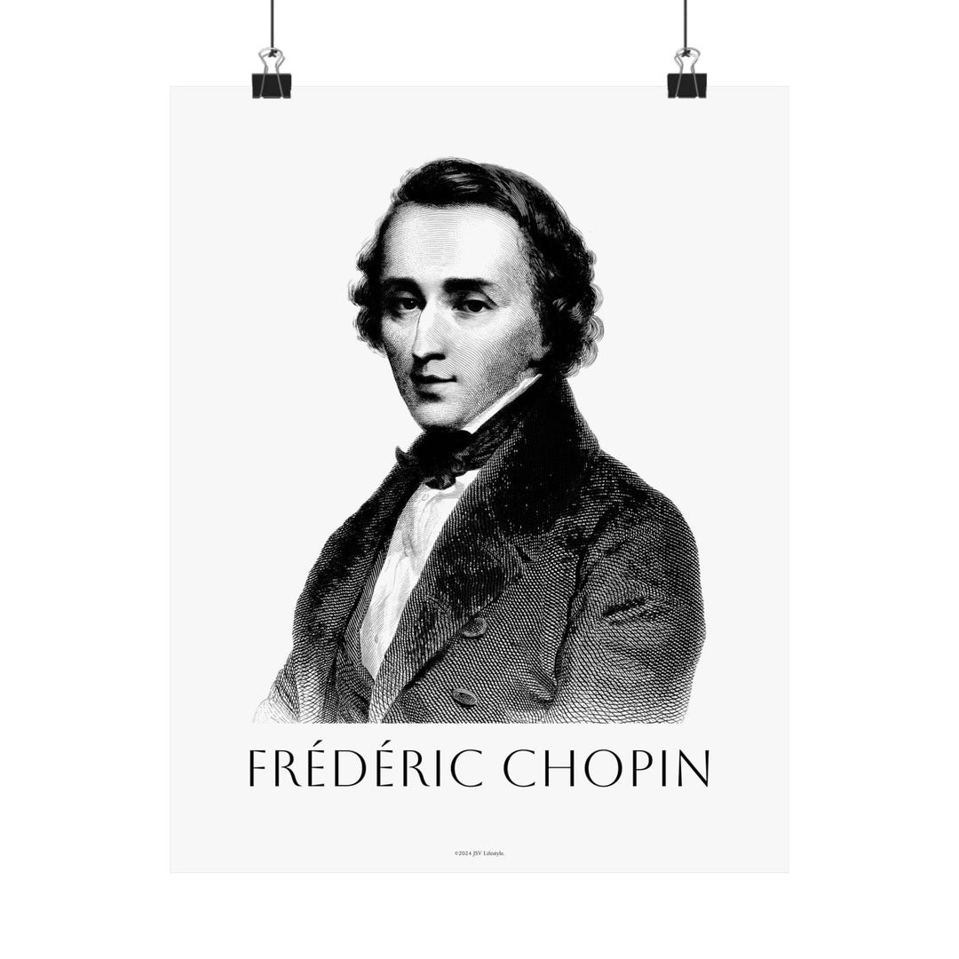 Frédéric Chopin Vintage Style Poster, Classical Music Decor, Wall Art for Musicians, Home Office ...