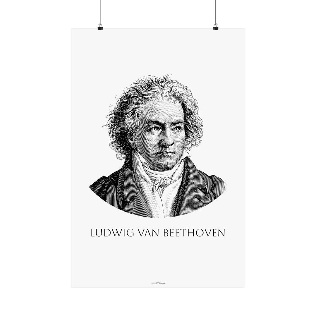 Ludwig Van Beethoven Vintage Style Matte Poster Music Art Print ...