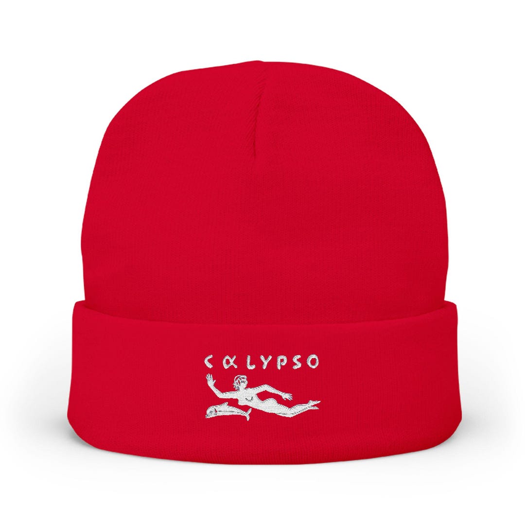 Calypso Jacques Cousteau Iconic Red Knit Beanie (embroidery) - Etsy