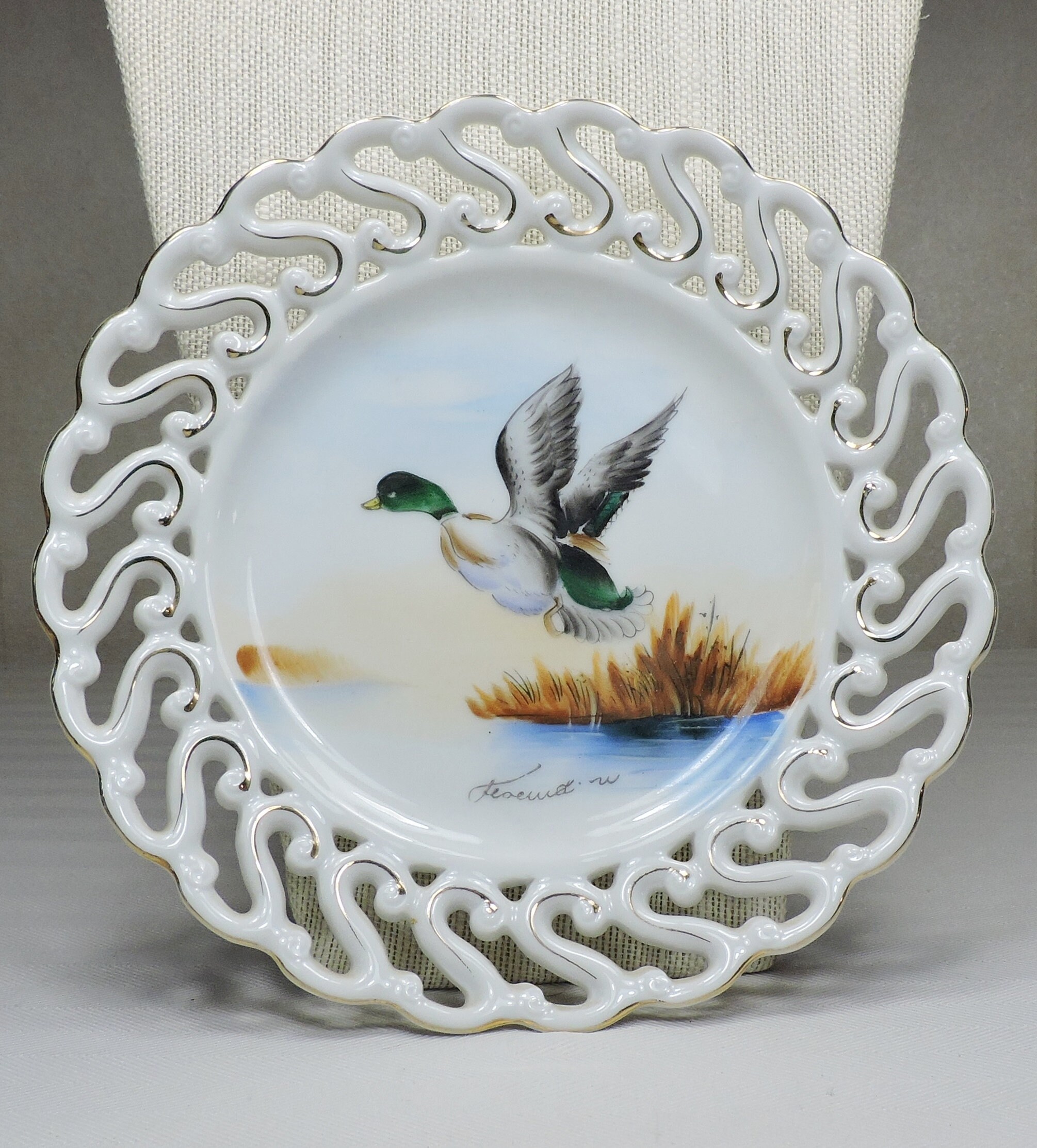 Duck Plate Hand Painted Duck Plate Reticulated Plate - Etsy