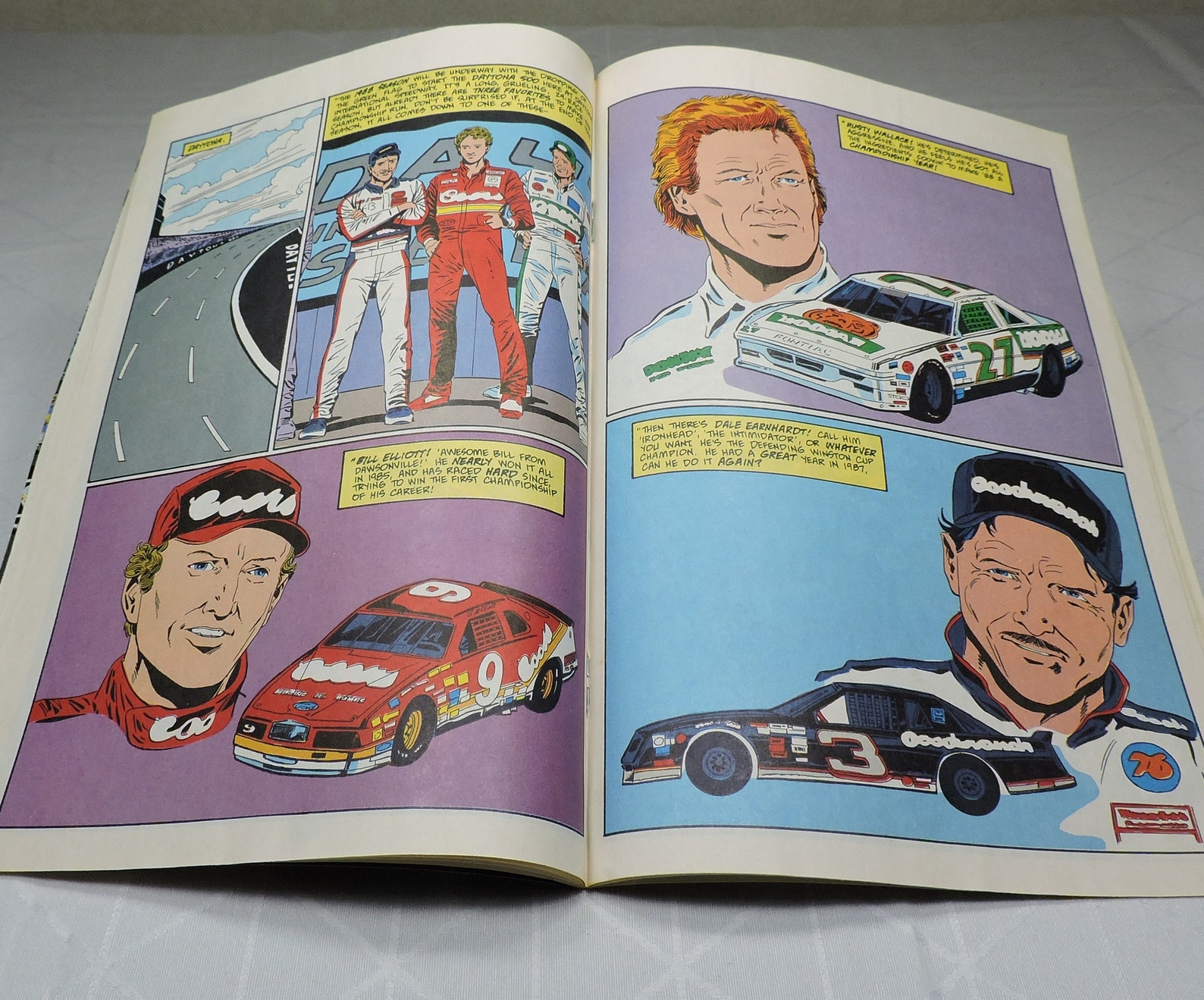 Nascar Comic Book Starring Bill Elliot Copyright 1990 - Etsy