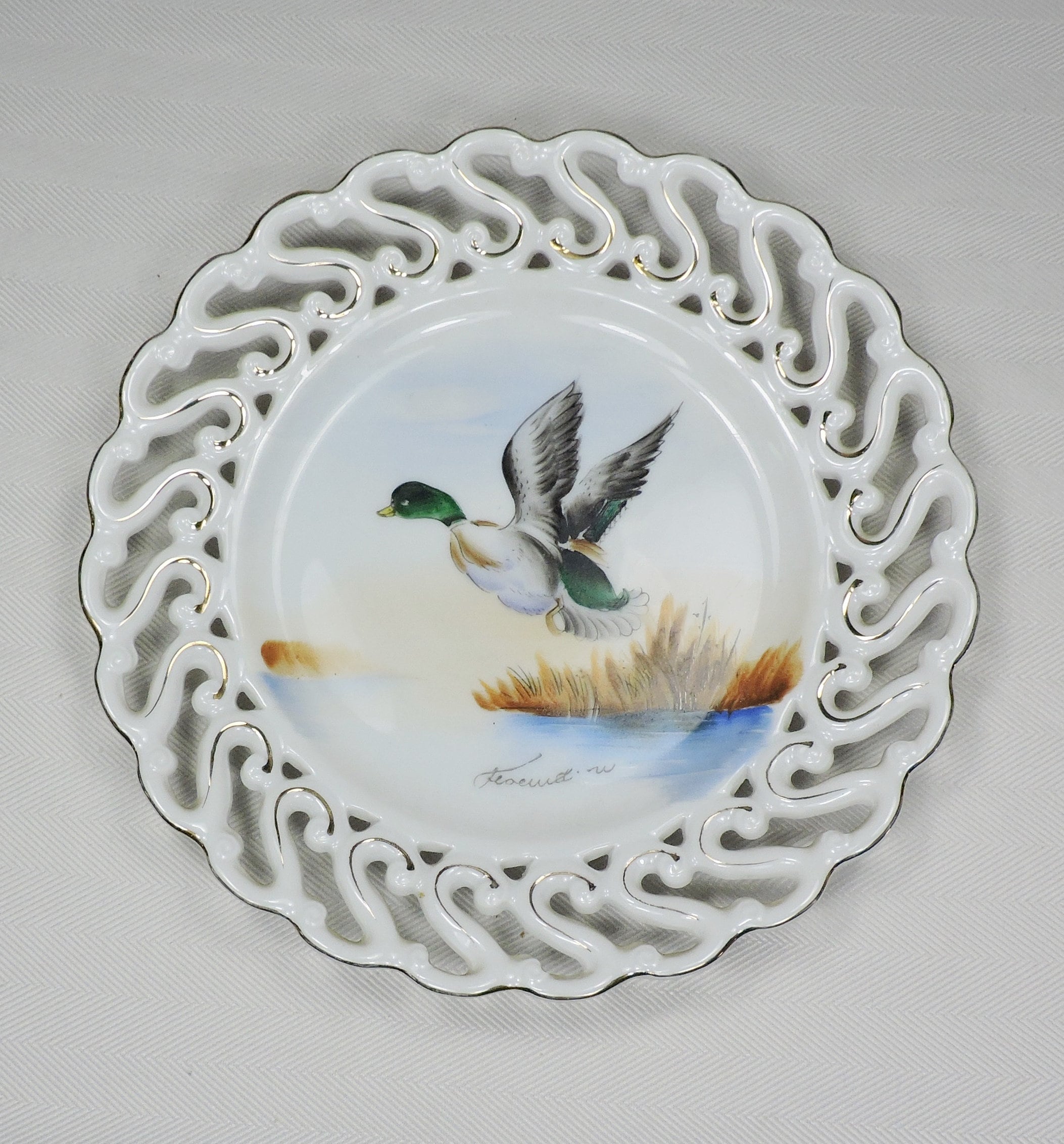 Duck Plate Hand Painted Duck Plate Reticulated Plate - Etsy