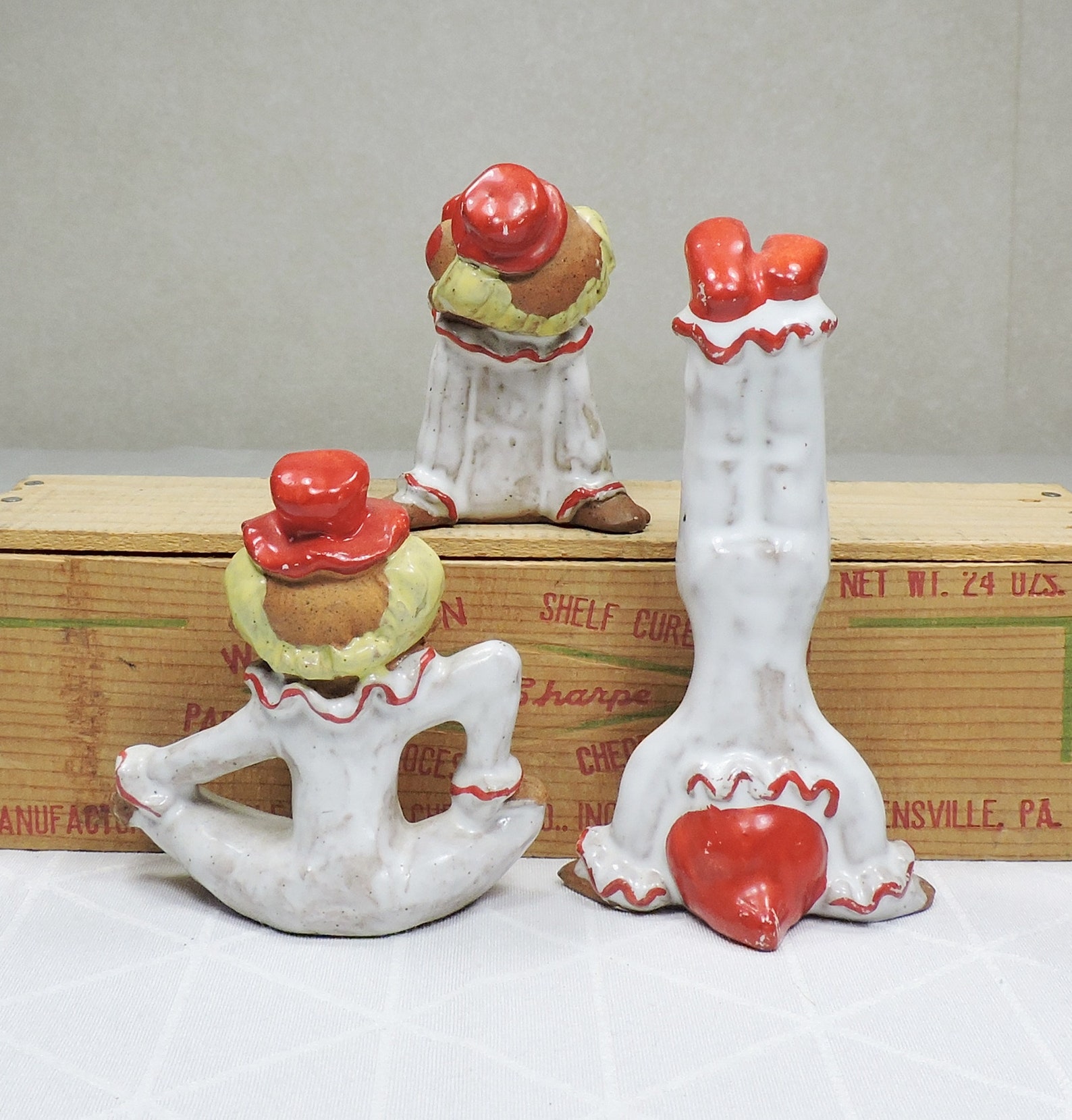 Ceramic Clowns Made by Napcoware Red Clay Ceramic Clowns - Etsy