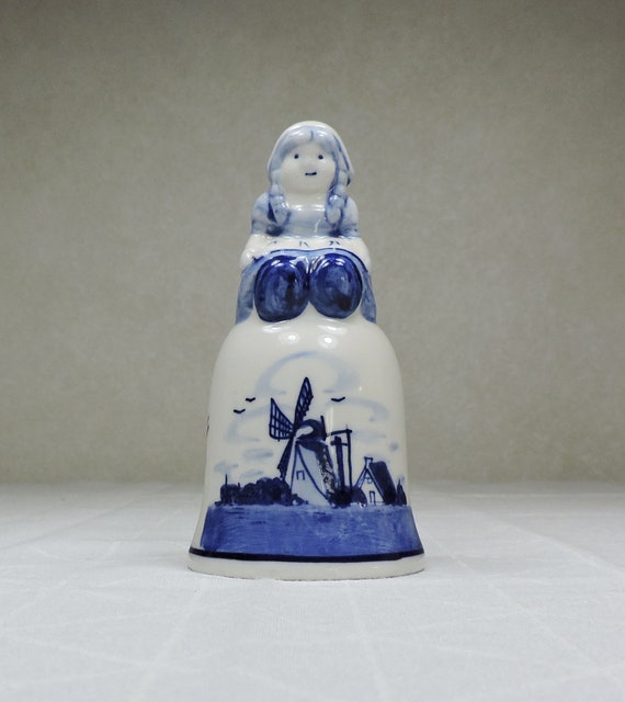 Vintage Delft Blue Hand Painted Ceramic Bell | Etsy