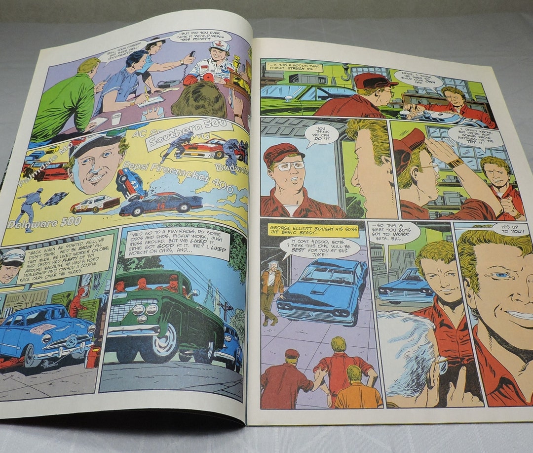Nascar Comic Book Starring Bill Elliot Copyright 1990 - Etsy