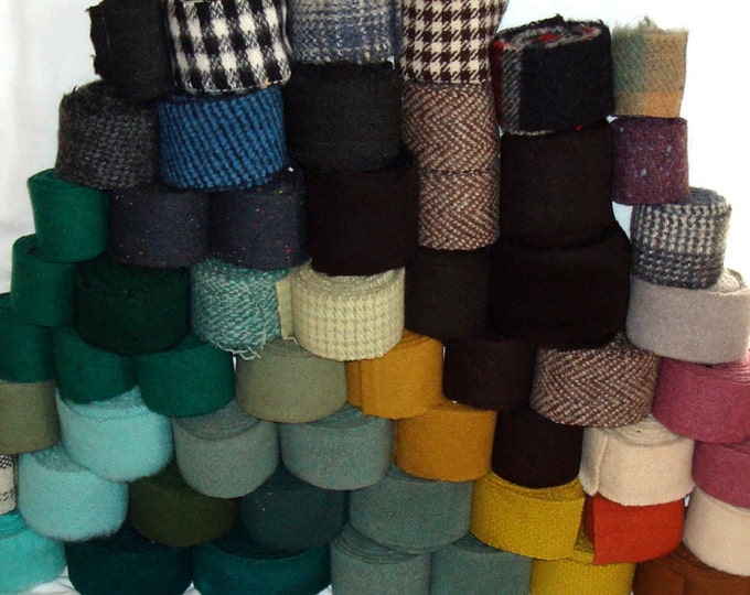 Vintage WOOL STRIPS for Rug Braiding, BRAIDED CARPET Hooking, Weaving ...