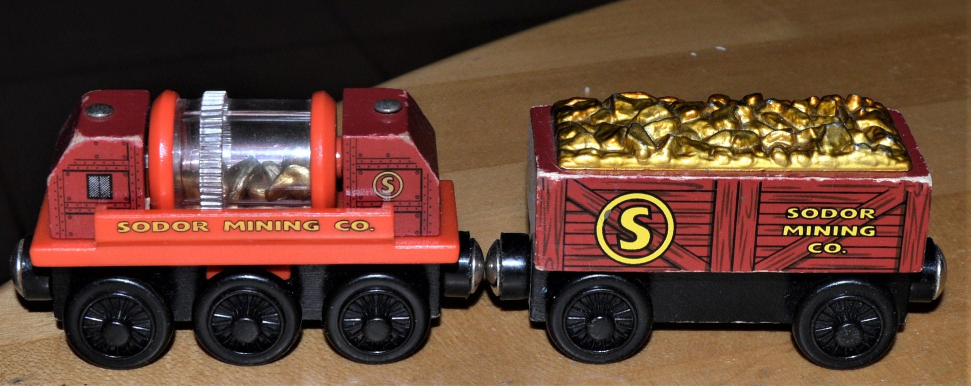 Thomas the Tank Train Engine Vintage Sodor Gold Mining Cars Wooden Wood ...