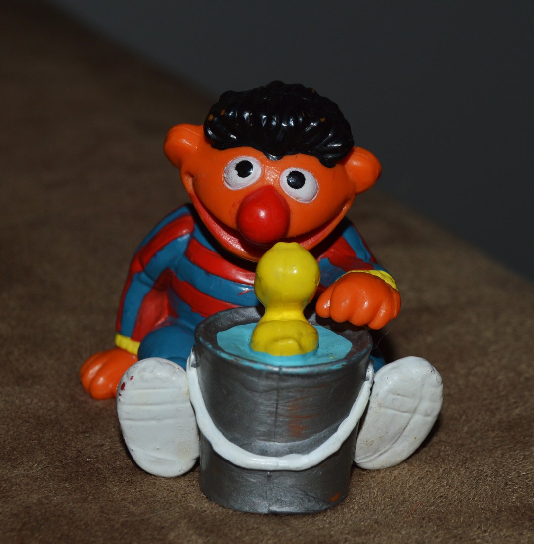 Sesame Street Vintage Muppets, Inc. "ernie" Pvc Figurine With Rubber ...