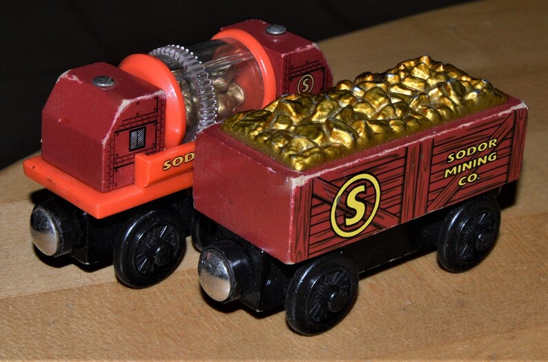 Thomas the Tank Train Engine Vintage Sodor Gold Mining Cars Wooden Wood ...