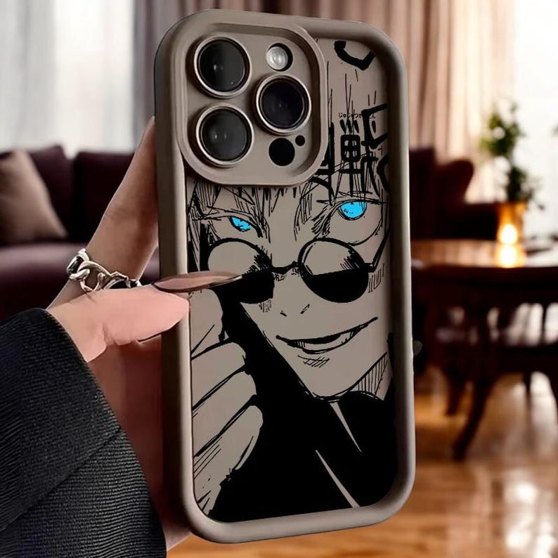 Gojo Anime Jujutsu Kaisen Soft Phone Cover, Cool Eye Ladder Cover ...