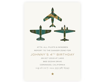 Topgun Birthday Invitation With Photo - Etsy