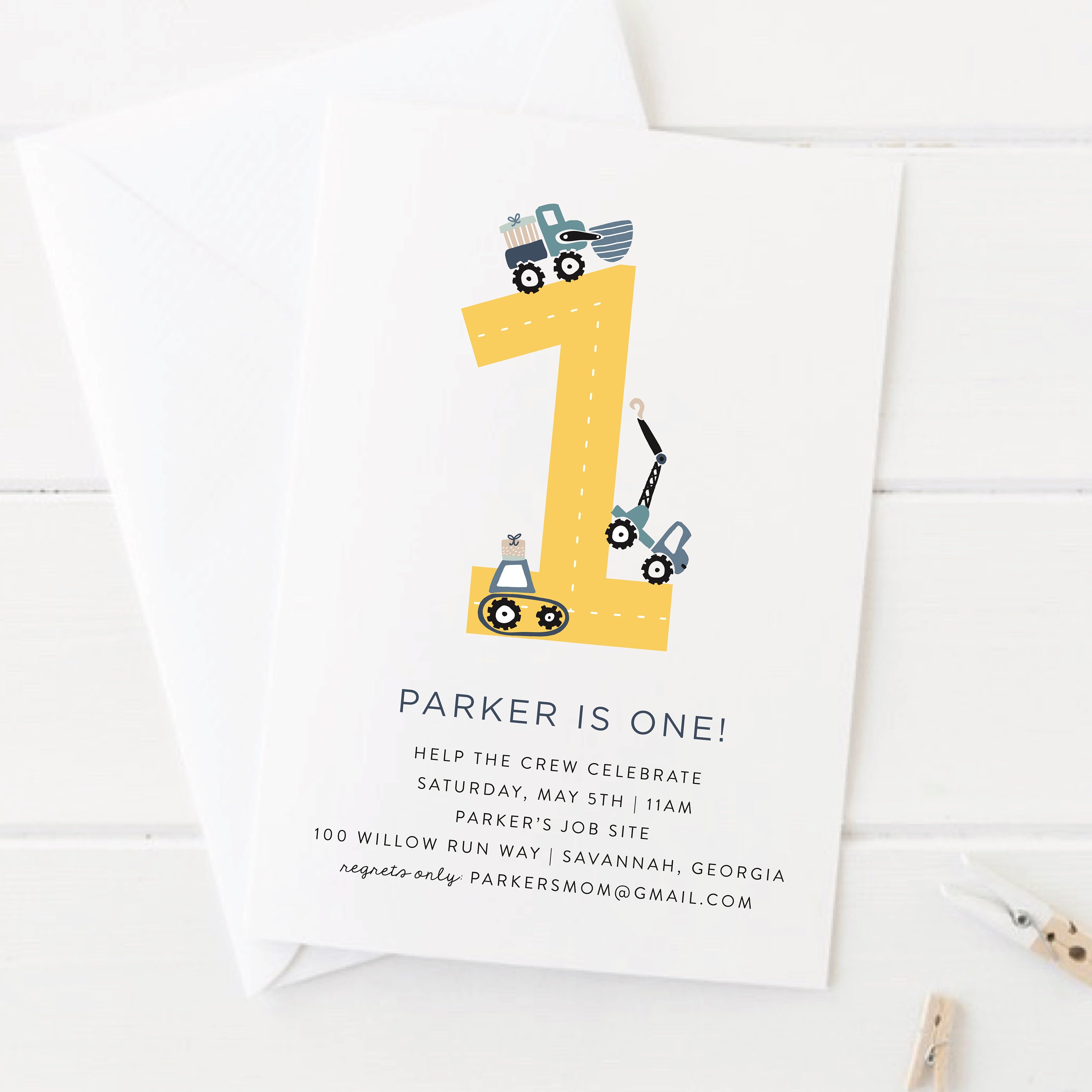 1st Birthday Construction Invitation Instant Download First | Etsy