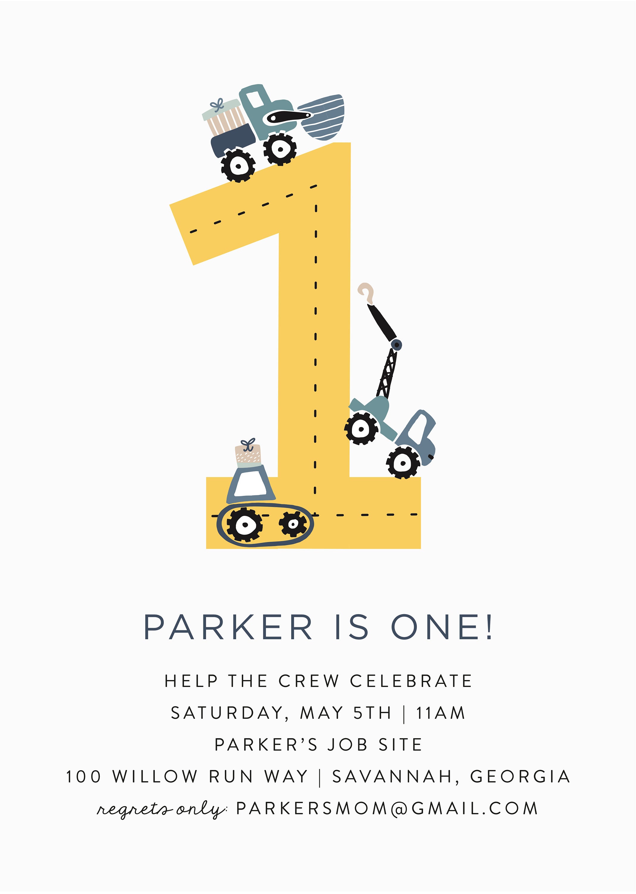 1st Birthday Construction Invitation Instant Download First - Etsy ...