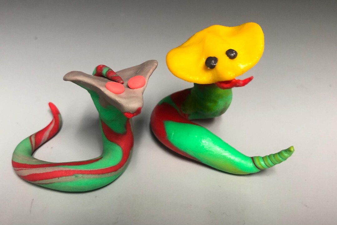 Mini Cobra Snake Garden Snake, Polymer Clay Snakes, Yard Decor ...