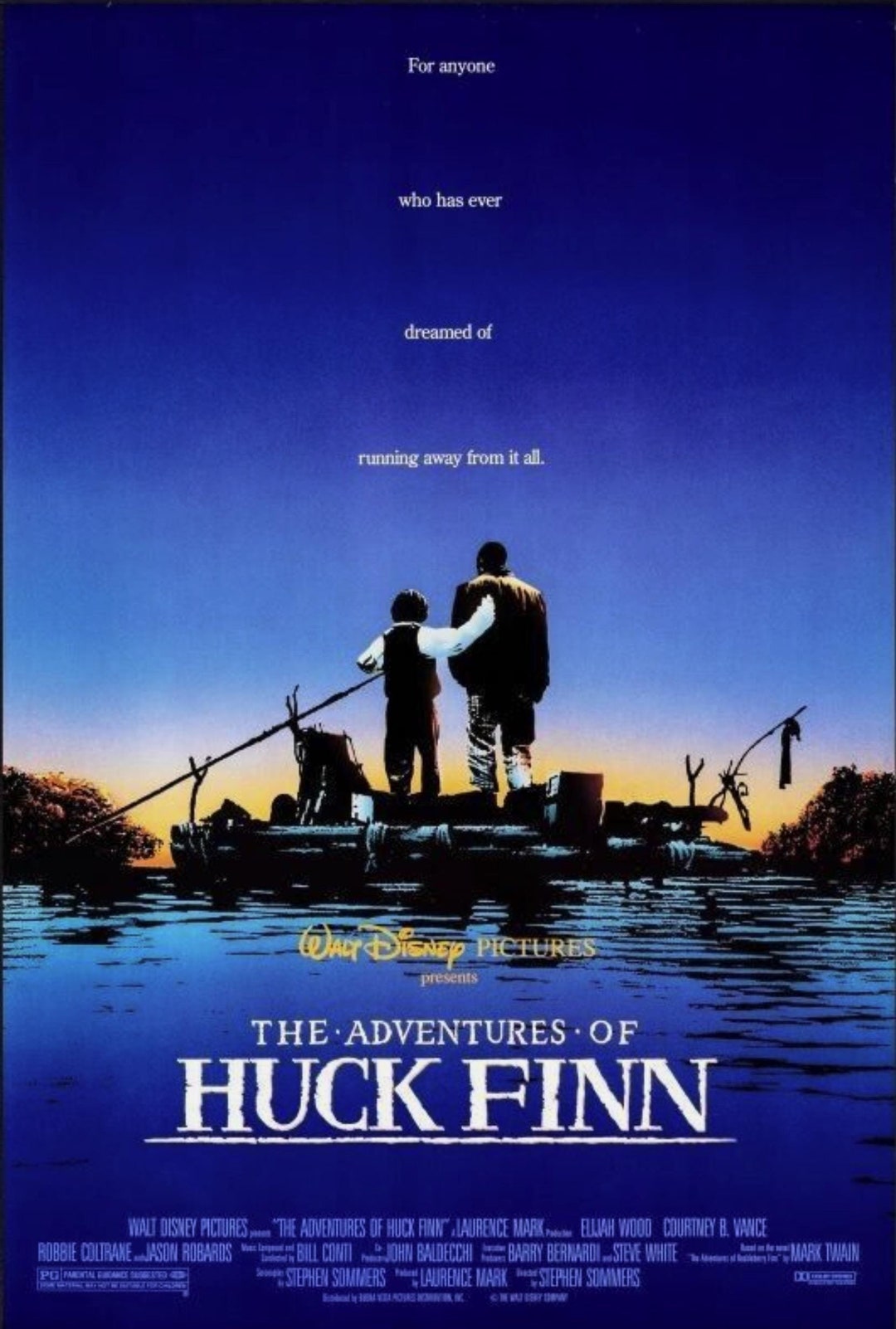 Original 1993 huck Finn Movie Poster Mark Twain Adventure Classic With ...